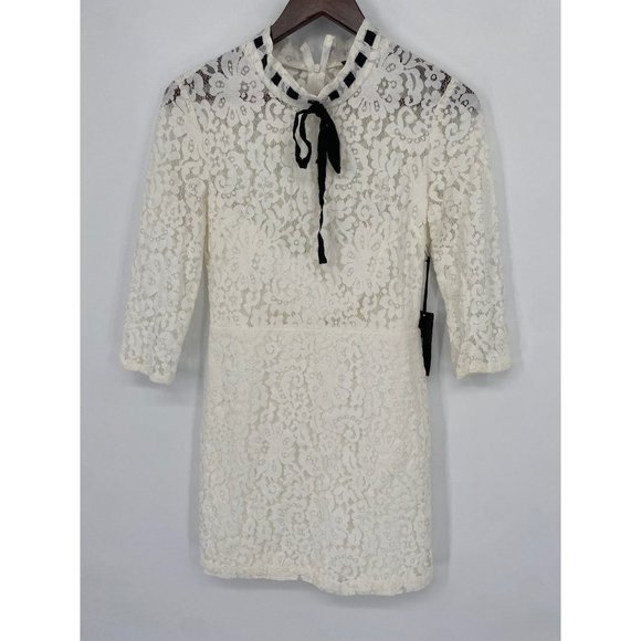 Lulus | Dresses | Nwt Lulus Classmate White Lace Dress Lined Mock ...